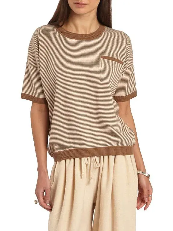 OYUN Modern Striped Tee - Sepia Stripe