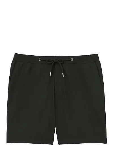 REISS Textured Stretch-woven Shorts - Dark Green