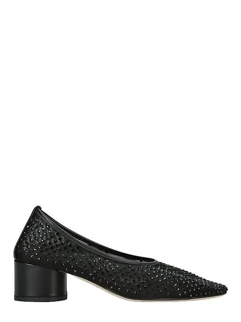 Dear Frances Balla Crystal-embellished Mesh Pumps - Black
