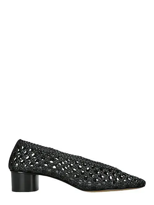 Le Monde Beryl Ballet Pump Woven-leather Heels - Black