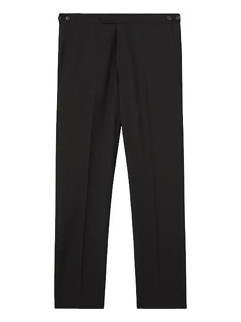 REISS Slim-fit Wool-blend Trousers - Black