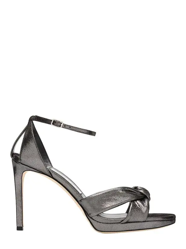 JIMMY CHOO Rosie 100 Shimmer Suede Sandals - Grymet