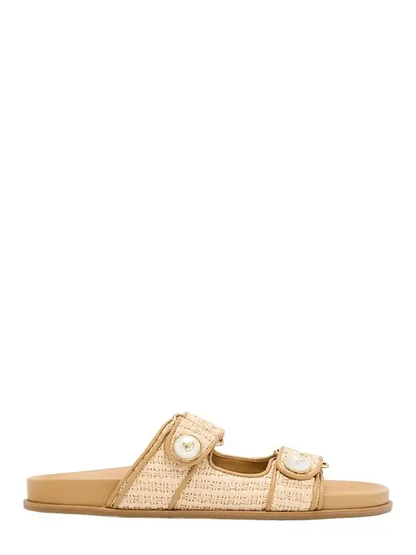 JIMMY CHOO Fayence Raffia Sandals - Neutrl