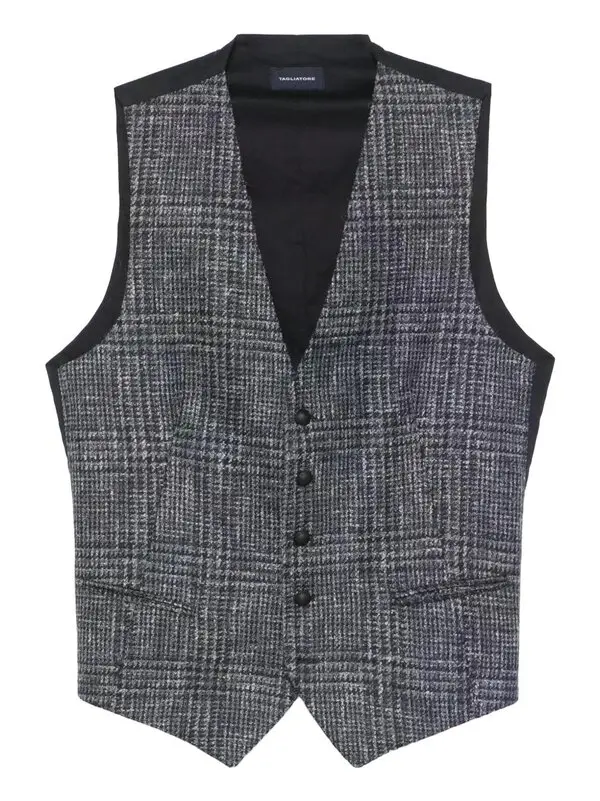 Tagliatore Check-print Waistcoat - Blue