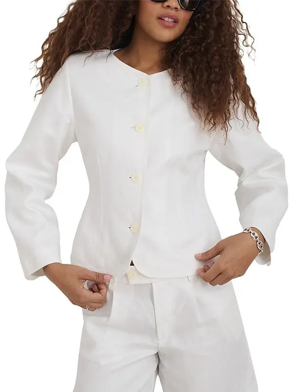 ALEX MILL Luna Linen Jacket - Off White