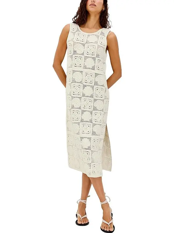 Rails X Space Calla Crochet Midi Dress - White Sea Shell Crochet