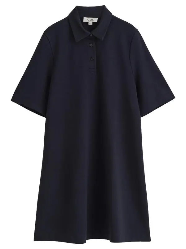 Cos Jersey Polo Mini Dress - Navy