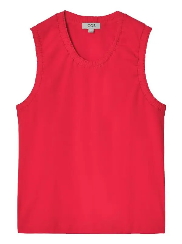 Cos Gathered Cotton Tank Top - Red