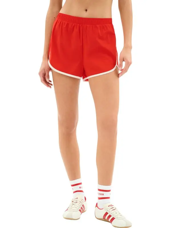 Splits59 Woven Nylon Running Shorts - Lotus Red/creme