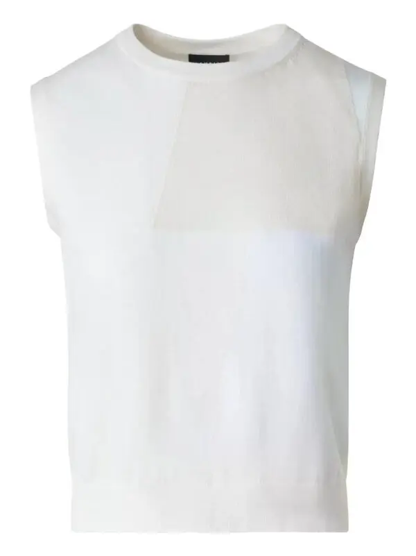 Akris Patchwork Knit Vest - White