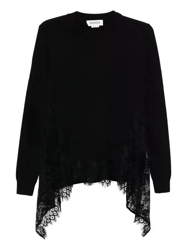 Monse Lace-insert Sweater - Black