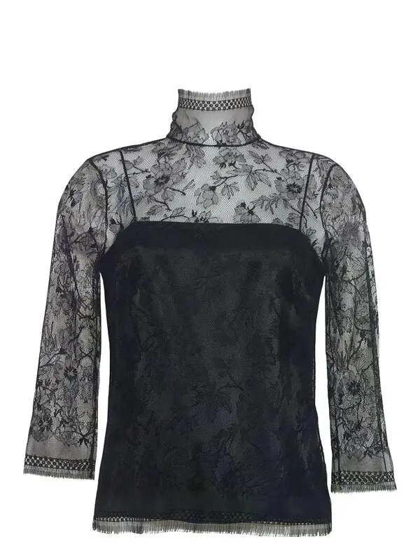 Adam Lippes Floral-lace Top - Black