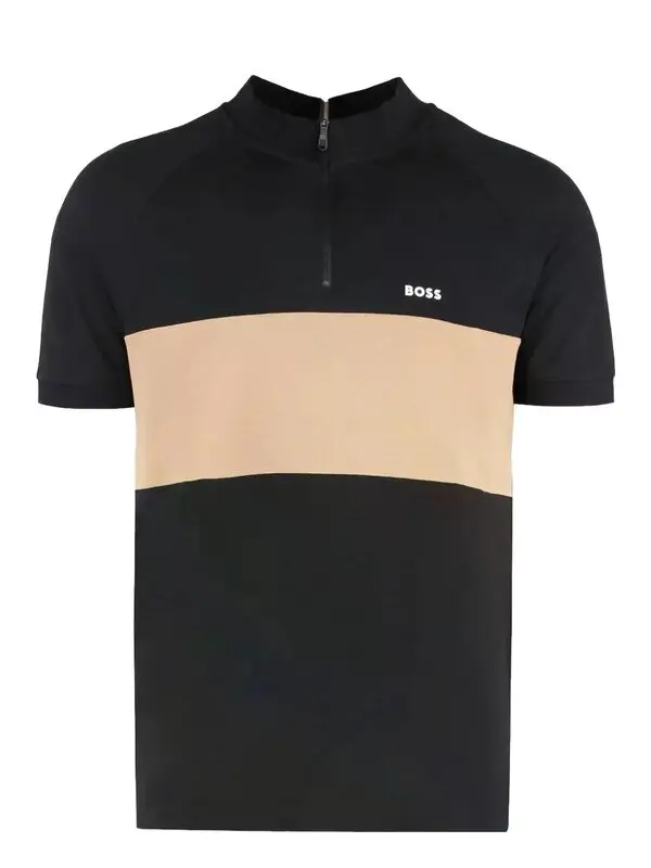 BOSS Colour-block Polo Shirt - Black