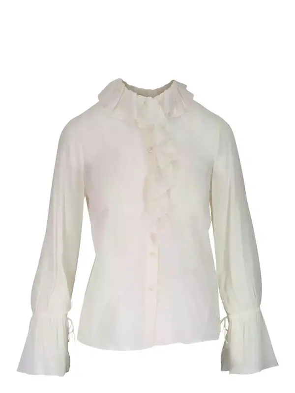 NILI LOTAN Ruffle-detail Blouse - White