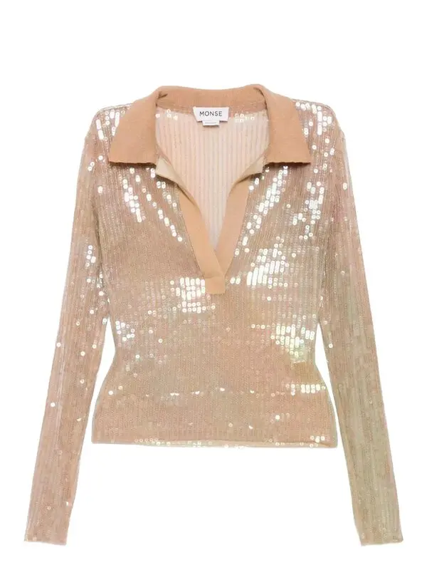 Monse Sequin-embellished Mesh Top - Neutrals