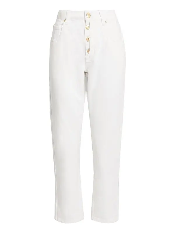 Brunello Cucinelli High-rise Straight-leg Jeans - White
