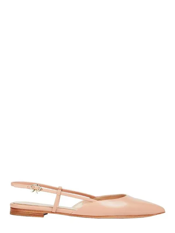 GIANVITO ROSSI Ascent 05 Leather Slingback Flats - Blush