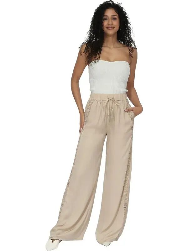 BELLE & BLOOM Wide Leg Pant - Latte
