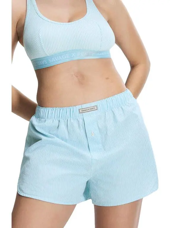 SAVAGE X FENTY Kickback Casuals Pajama Boxers - Beachy Blue Line By Line