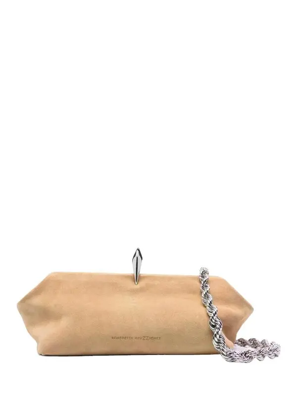 Benedetta Bruzziches Leather Clutch Bag - Neutrals