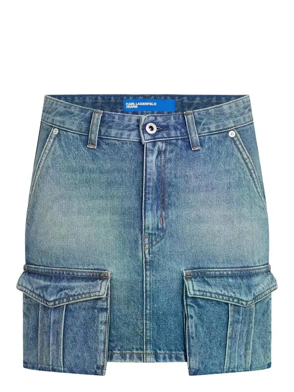 Karl Lagerfeld Utility Denim Mini Skirt - Blue
