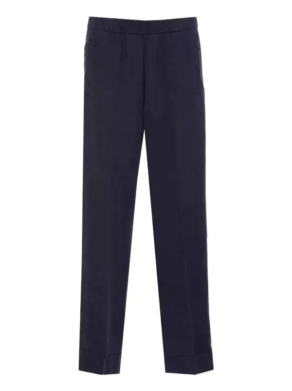 TRUE AVENUE Tapered Pressed-crease Trousers - Blue