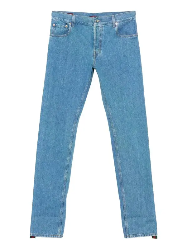 Gucci Logo Patch Jeans - Blue