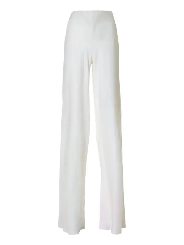 Alberta Ferretti Linen High-waisted Trousers - White
