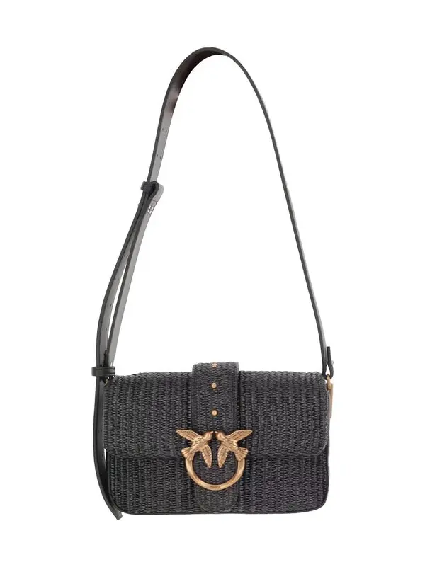Pinko Love One Foldover Shoulder Bag - Black