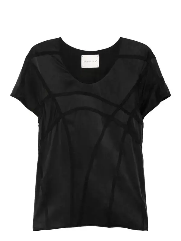 YEHUAFAN Silk T-shirt - Black