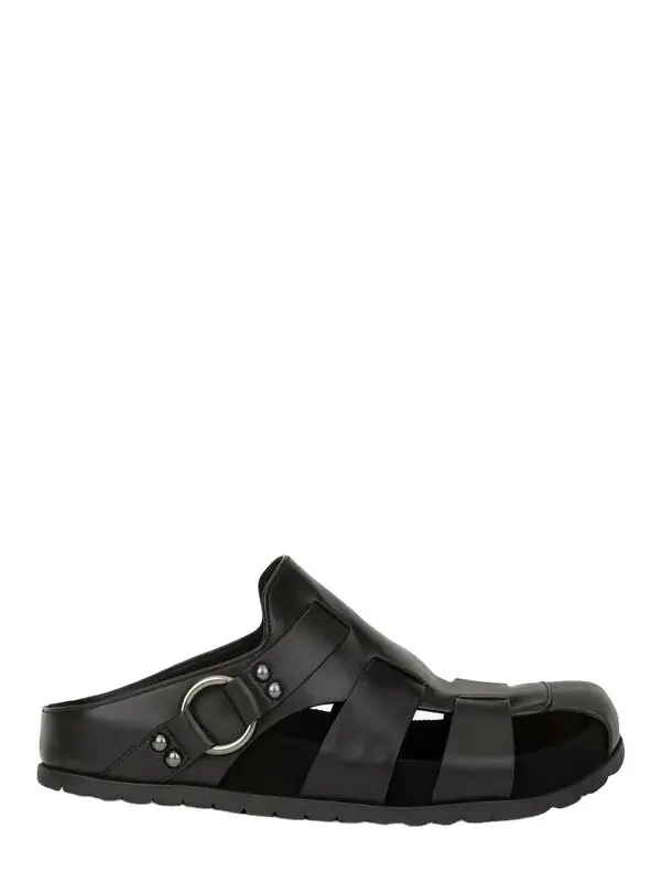 Ash Leather Sandals - Black
