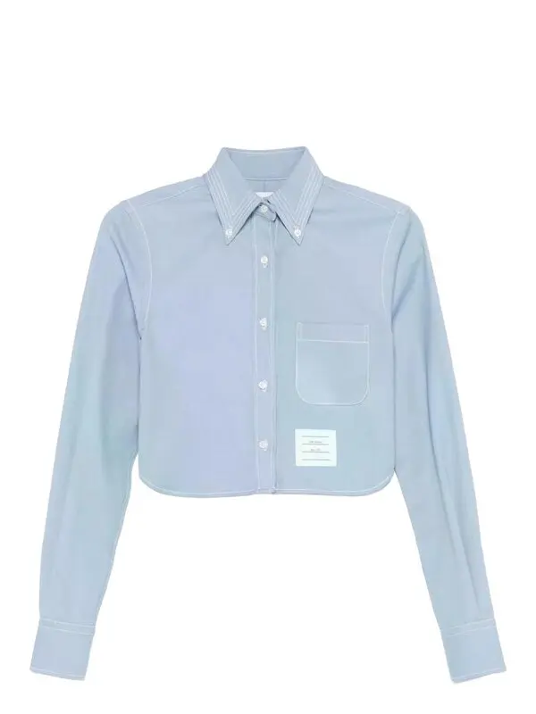 Thom Browne Cropped Denim Shirt - Blue