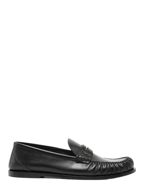 Saint Laurent Leather Loafers - Black