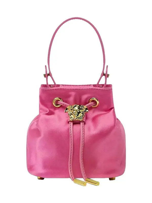 Versace Mini La Medusa Drawstring Bucket Bag - Pink