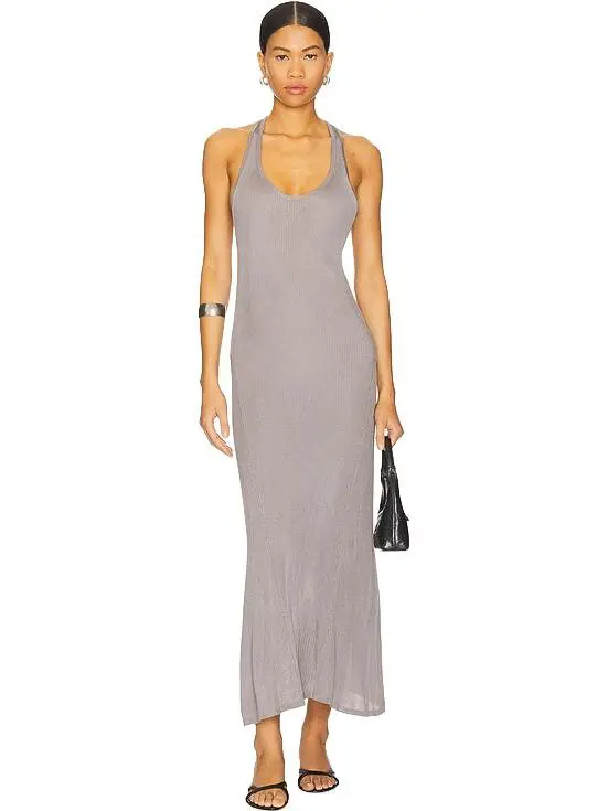 Helmut Lang Rib Twist Dress - Grey Lavender