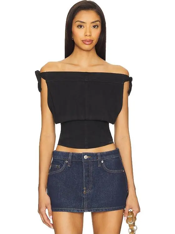Free People Louie Indigo Top - Black
