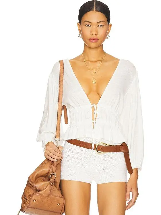 Free People Lets Go Blouse - Ivory