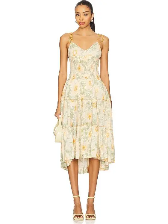 Free People Adriel Midi Dress - Ivory Combo