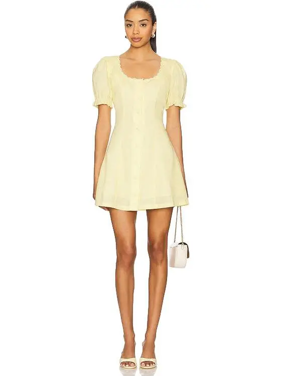 ELODIE THE LABEL Valeria Mini Dress - Light Yellow