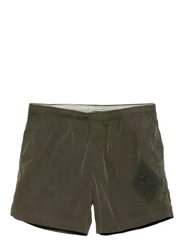 C.P. COMPANY Logo-embroidered Swim Shorts - Green