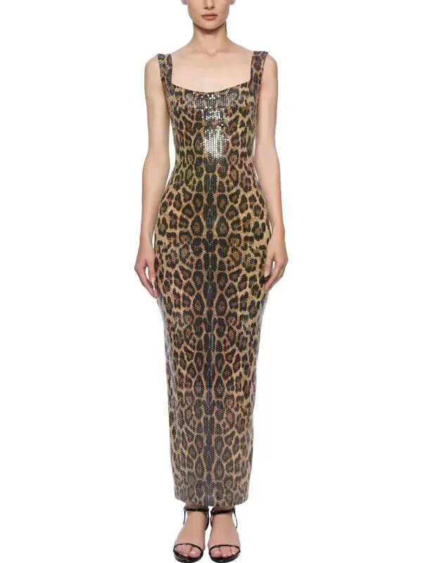 ATU BODY COUTURE Leopard-print Midi Dress - Brown