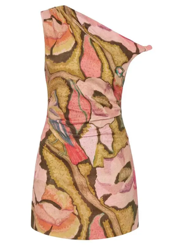 Sir The Label Abstract-print Mini Dress - Neutrals