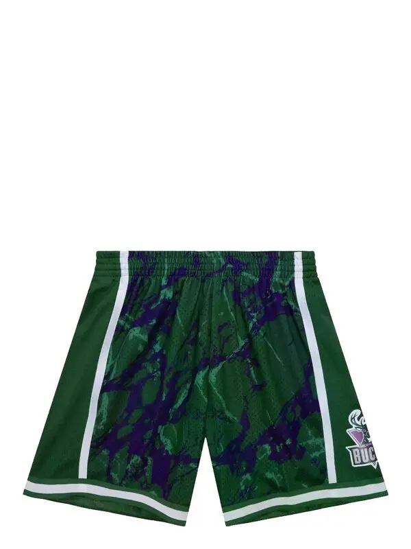 Mitchell & Ness Milwaukee Bucks 2000 Team Marble Swingman Shorts - Green