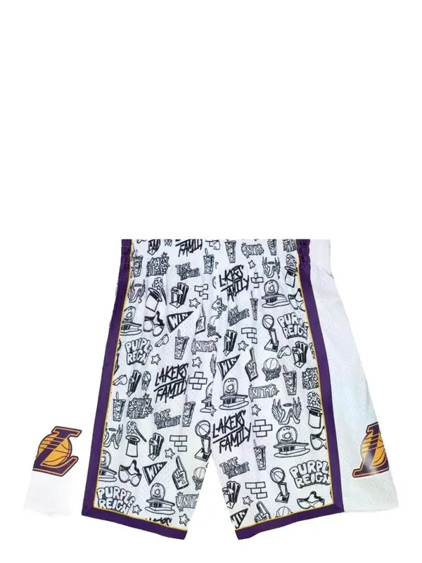 Mitchell & Ness La Lakers 2009 Doodle Swingman Shorts - White
