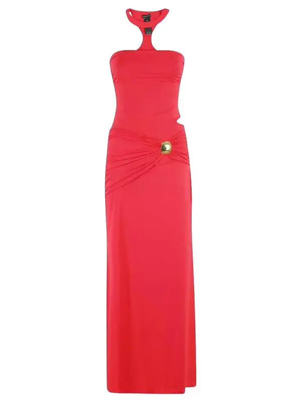 Federica Tosi Sleeveless Halterneck Dress - Red