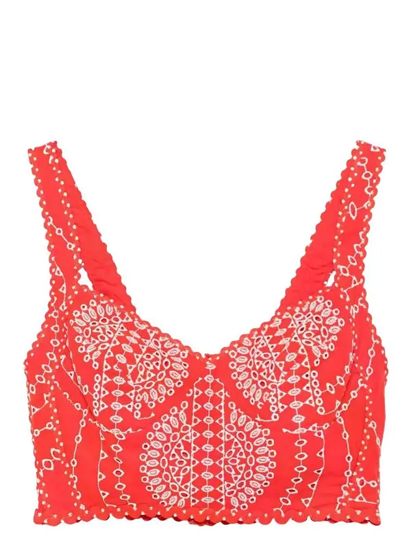 Charo Ruiz Ibiza Goldie Crop Top - Red