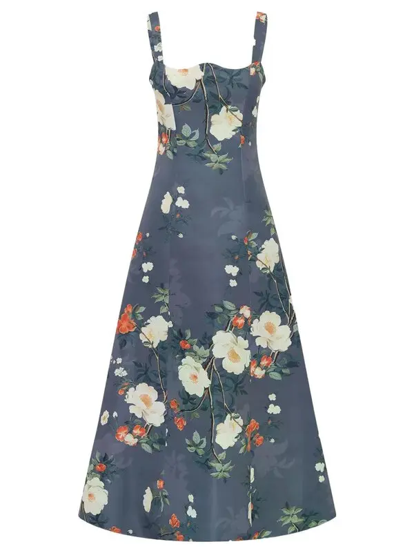 LEO LIN Odette Floral Print Dress - Blue