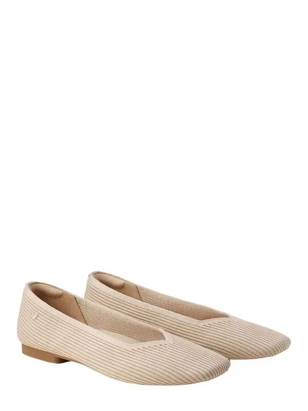 Vivaia Square-toe V-cut Flats - Natural Linen