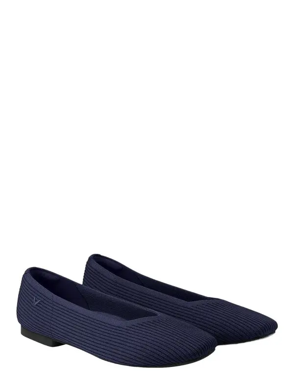 Vivaia Square-toe V-cut Flats - Navy