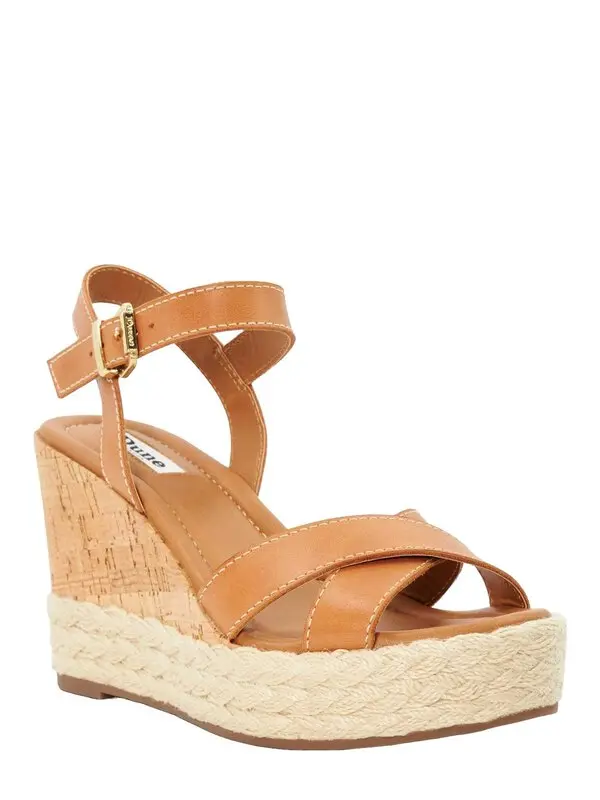 Dune London Kindest Platform Wedge Sandal - Tan